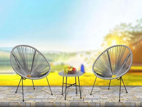 COSMO BUY Egg Chair Bistro Set Garden String Patio Furniture Seating ...