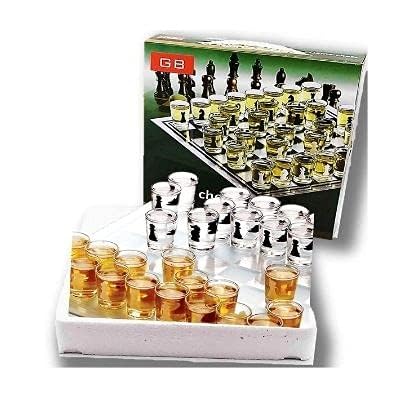 Buy Smartcraft Drinking Glass Chess Game Set, Glass Chess Board for ...