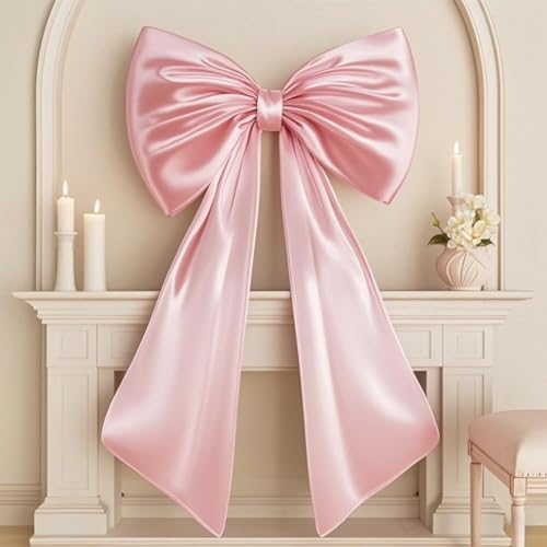 Amazon.com: Large Pink Bow for Coquette Room Decor, 40x24 In Satin ...