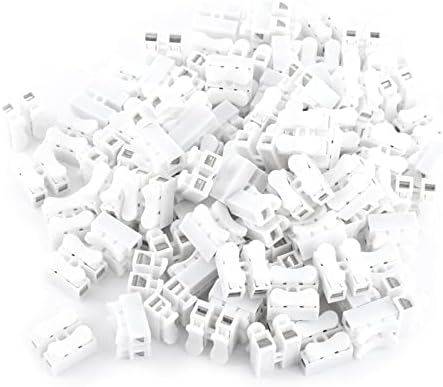 Eujgoov 100pcs 5A 220V 2 Pin Push Quick Wire Cable Connector White ...