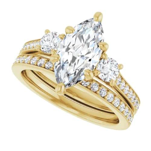 Amazon.com: 10K/14K/18K Solid Yellow Gold Handmade Engagement Ring, 2. ...
