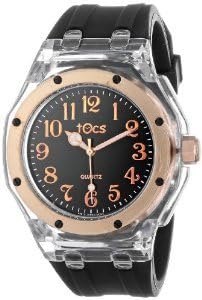 Amazon | Tocs (トックス) ユニセックス 男女兼用 40011 アナログ Round Diver Rose Black with ...
