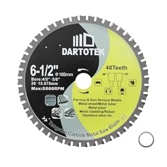 165mm TCT Saw Blades, 48 Teeth Metal Cutting Disc Tungsten Carbide ...