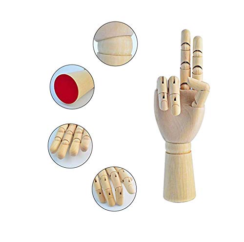 Snapklik.com : Wooden Mannequin Hand - 10 Inch Flexible Fingers ...