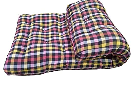 JY Soft Cotton Filled Multicolored Single Bed Mattress in Checkered ...