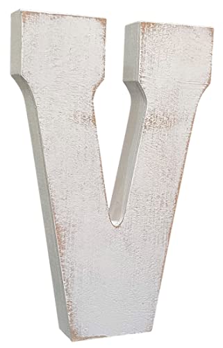 Snapklik.com : ABELOTS Large Wood Letter Distressed White Wash Alphabet ...