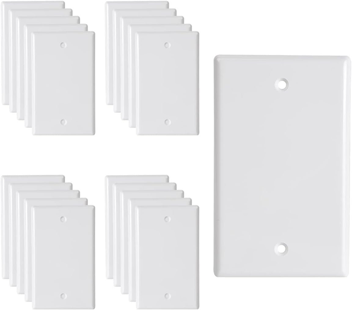 Blank Wall Plates 1-Gang blank Switch Outlet Electrical Cover Plate ...
