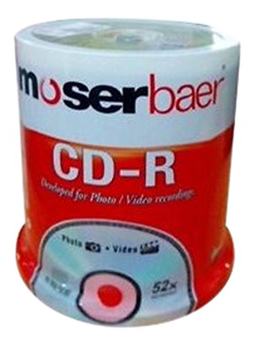 Moserbaer CD-R 80 700MB 52X Compact Disk (CA1BX0CC4A640A) - Pack of 100 ...