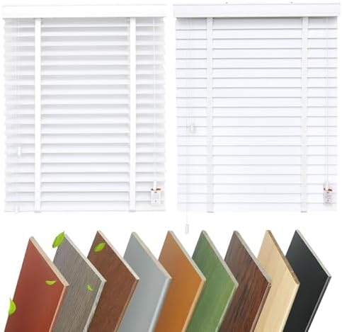 Amazon.com: Wood Blinds for Indoor Windows, 2" Slats Wooden Blinds ...
