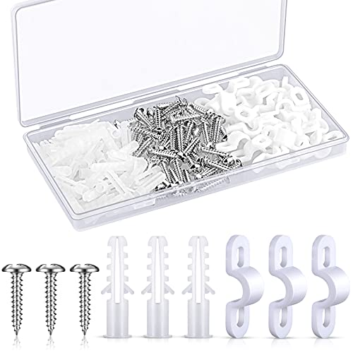 Snapklik.com : Wire Shelf Loop Clips White Plastic Shelf Clips Screws ...