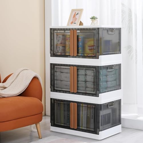 Vitality Shop Plastic Storage Boxes with Lids, 19 Gal Large Collapsible ...
