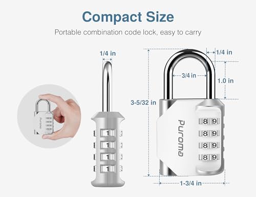 Snapklik.com : Puroma 2 Pack Combination Lock 4 Digit Locker Lock ...