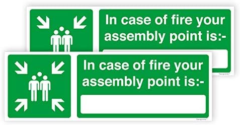 Pack of 5 Fire Sign (300 x 100 mm) Self Adhesive Waterproof Fire ...