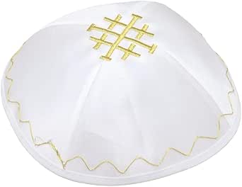 Cap White Gold Hat Cross Jerusalem Holy Land Hand Made Religious at ...