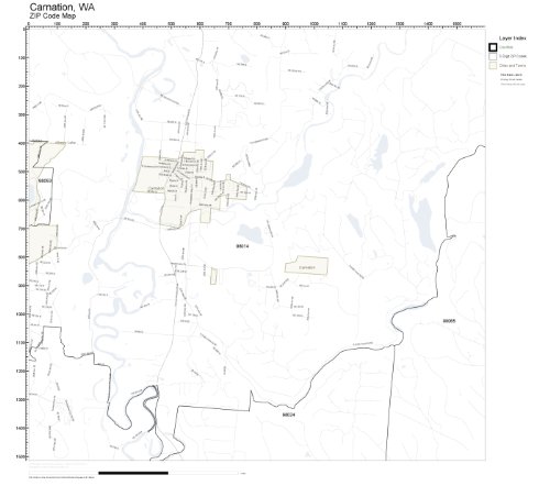 Amazon.com : ZIP Code Wall Map of Carnation, WA ZIP Code Map Laminated ...
