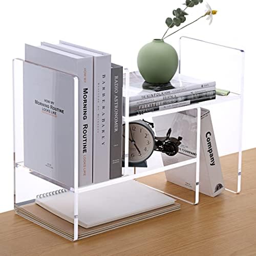 Amazon.com: Adjustable Acrylic Desk Shelf for Top of Desk: Clear ...