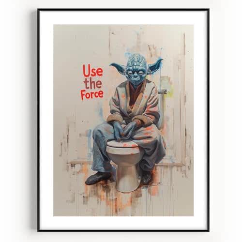 Amazon.com: Yoda, Use the Force, Star Wars Bathroom Art Print - Premium Giclee Fine Art Print ...