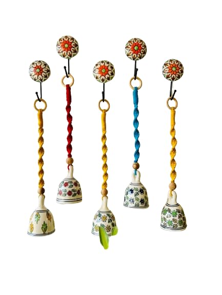Shopping Shots Ceramic Hand-Painted Macrame Bell Bohemian- Flowers ...