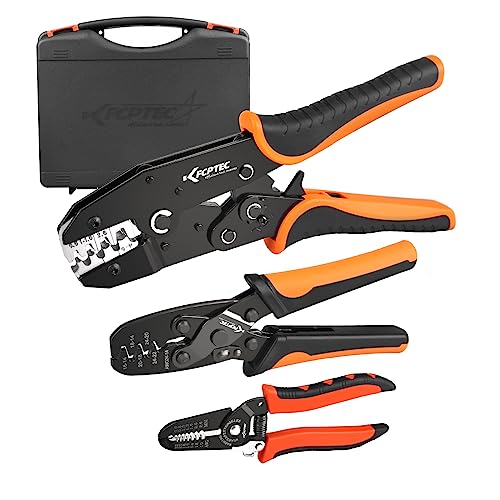 KF CPTEC Crimping Tool Set 3PCS for Non-Insulated Open Barrel Terminals ...