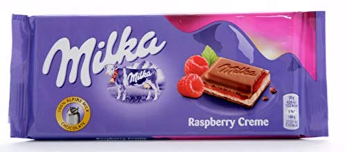 Milka Raspberry Creme Chocolate Bar, 100g : Amazon.in: Grocery ...
