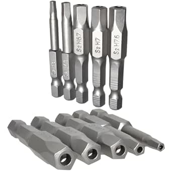 Kigauru 10Pcs Pentagon Head Screwdriver Bits Set S2 Steel Magnetic ...