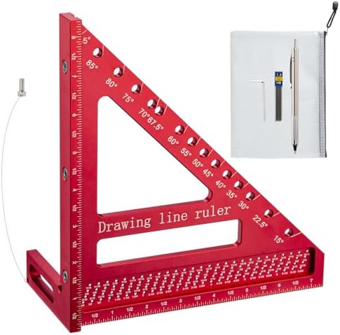 Aluminum Alloy square for woodworking Miter Scriber T Ruler 45/90 ...