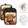 Amazon.com: WELLFLYHOM Highland Cow Pot Holders Non Slip Hot Pads Fall ...