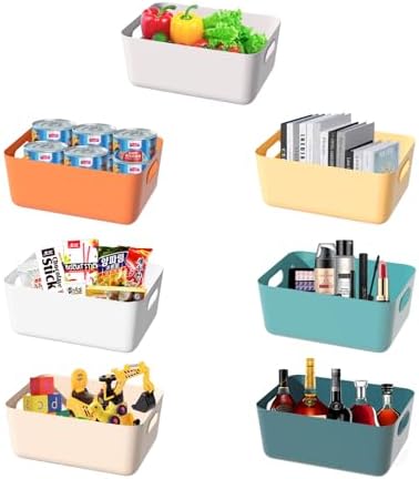Amazon.com: Geetery 24 Pcs Plastic Storage Bins Multiple Color ...