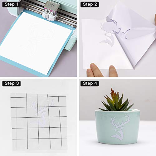 JANDJPACKAGING White Vinyl for Cricut - 12" x 65 FT White - Want It All