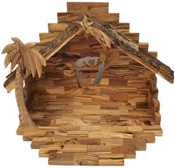 Amazon.com: Olive Wood Nativity Stable only (9.5 inch high x 11) : Home ...