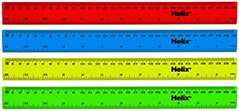 Helix 30cm Metric and Imperial Coloured Rulers (Box of 100) : Amazon.co ...