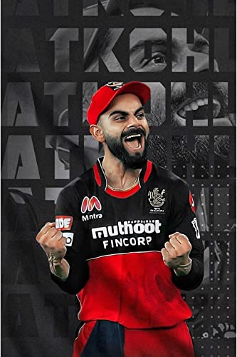 Buy Virat Kohli RCB Poster for Room Decoration HD 300 GSM Poster 18inch ...