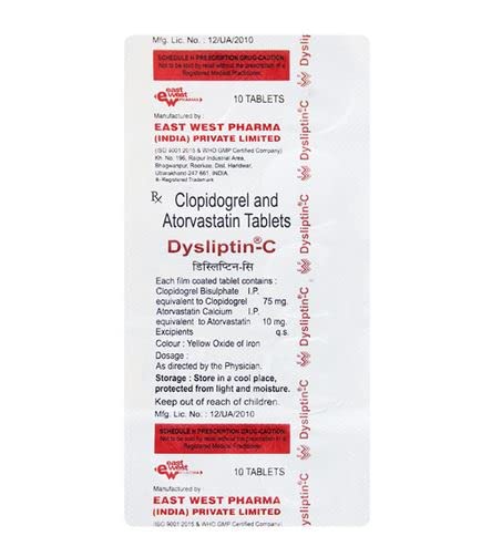 Dysliptin C 10mg/75mg - Strip of 10 Tablets : Amazon.in: Health ...