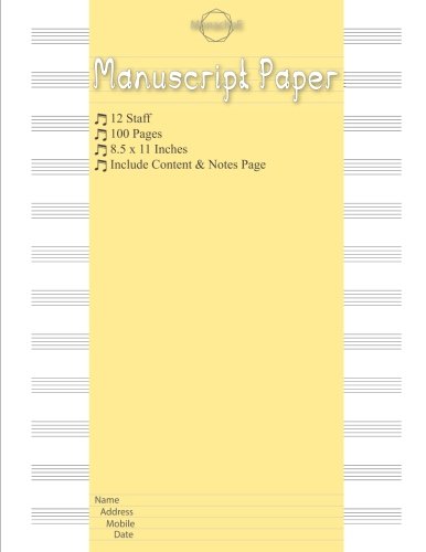 Manuscript: Blank Sheet Paper / Staff Paper / Composition / Musicians ...