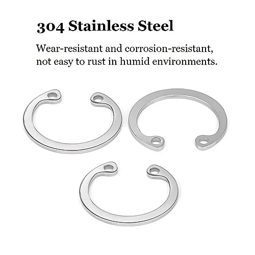 SYDARSYN Stainless Steel Snap Ring Circlips C-Clips External Retaining ...