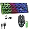 Amazon.com: Gaming Wireless TKL Keyboard Mouse Combo Rechargeable LED ...