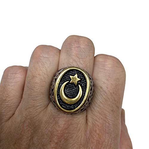 Amazon.com: Ssjewel Unique Star & Moon Engraved Islamic Religious ...