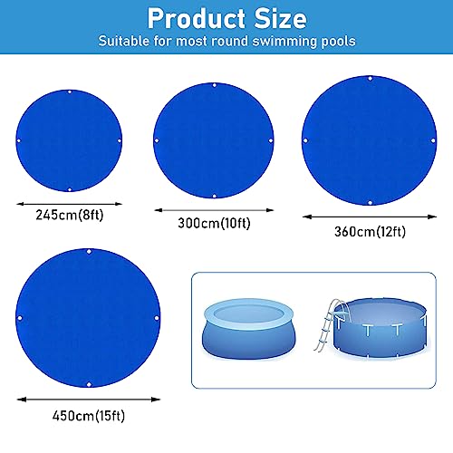 Round Pool Cover, Inflatable Pool Cover with Drawstrings, Above Ground ...