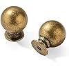CABDM Brass Drawer Knobs 10 Pack 1 Inch Antique Brass Cabinet Knobs Kitchen Cabinet Hardware ...