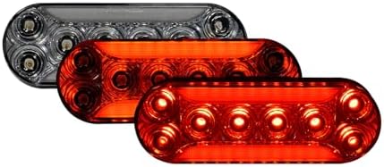 Amazon.com: Pair of 6" Diffuse Oval S/T/T (RED) LED Lights with ...