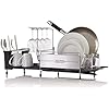 Sabatier Expandable Stainless Steel Dish Rack with Stemware Holder
