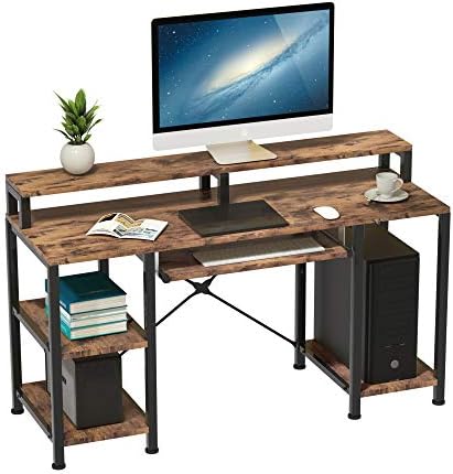 Amazon.com: FDW Computer Desk 46" Gaming Writing Desk with Keyboard ...