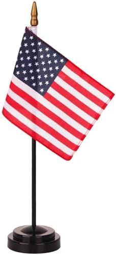 Amazon.com: G128 American USA Deluxe Desk Flag Set | 8.5x5.5 In ...
