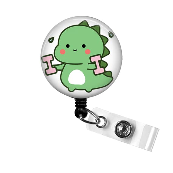 Amazon.com: Cute Physical Therapist Badge Reel, PT Dino Badge Holder ...