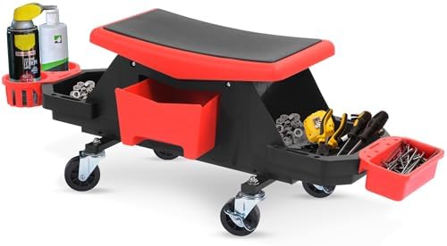 Amazon.com: Powerbuilt Heavy Duty Roller Mechanics Seat and Brake Stool ...