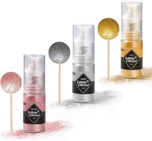Amazon.com: Edible Glitter Spray 3 Colors Edible Spray Glitter Food ...