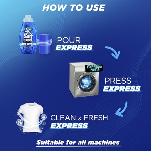 Surf Excel Matic Express Liquid Detergent, Express Clean with 2X ...