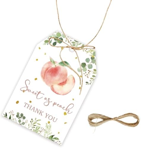 Amazon.com : 50pcs Peach Thank You Tags, Peach Gift Tag with String for ...