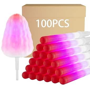 Amazon.com: 100 Pcs LED Cotton Candy Cones – Valentine’s Day Special ...