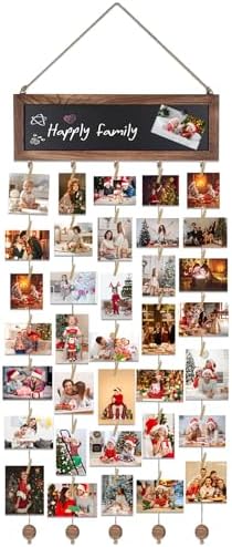 Uping Set of 2 Hanging Photo Display with 40 Clips Photo Display Board ...